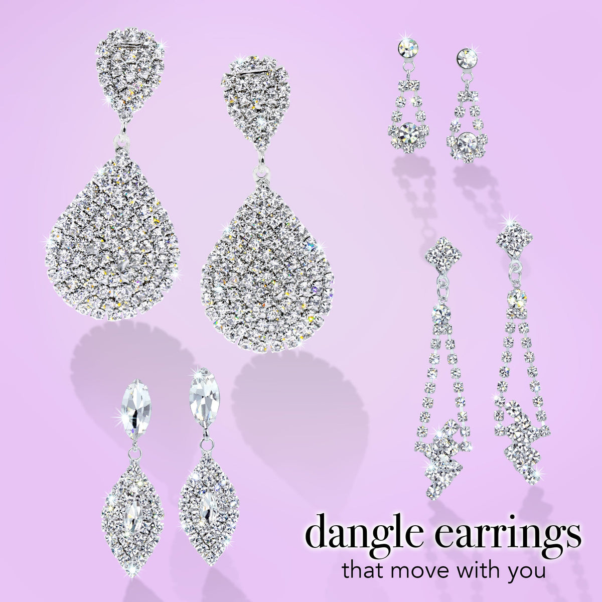 Rhinestone Dangle Dance Earrings