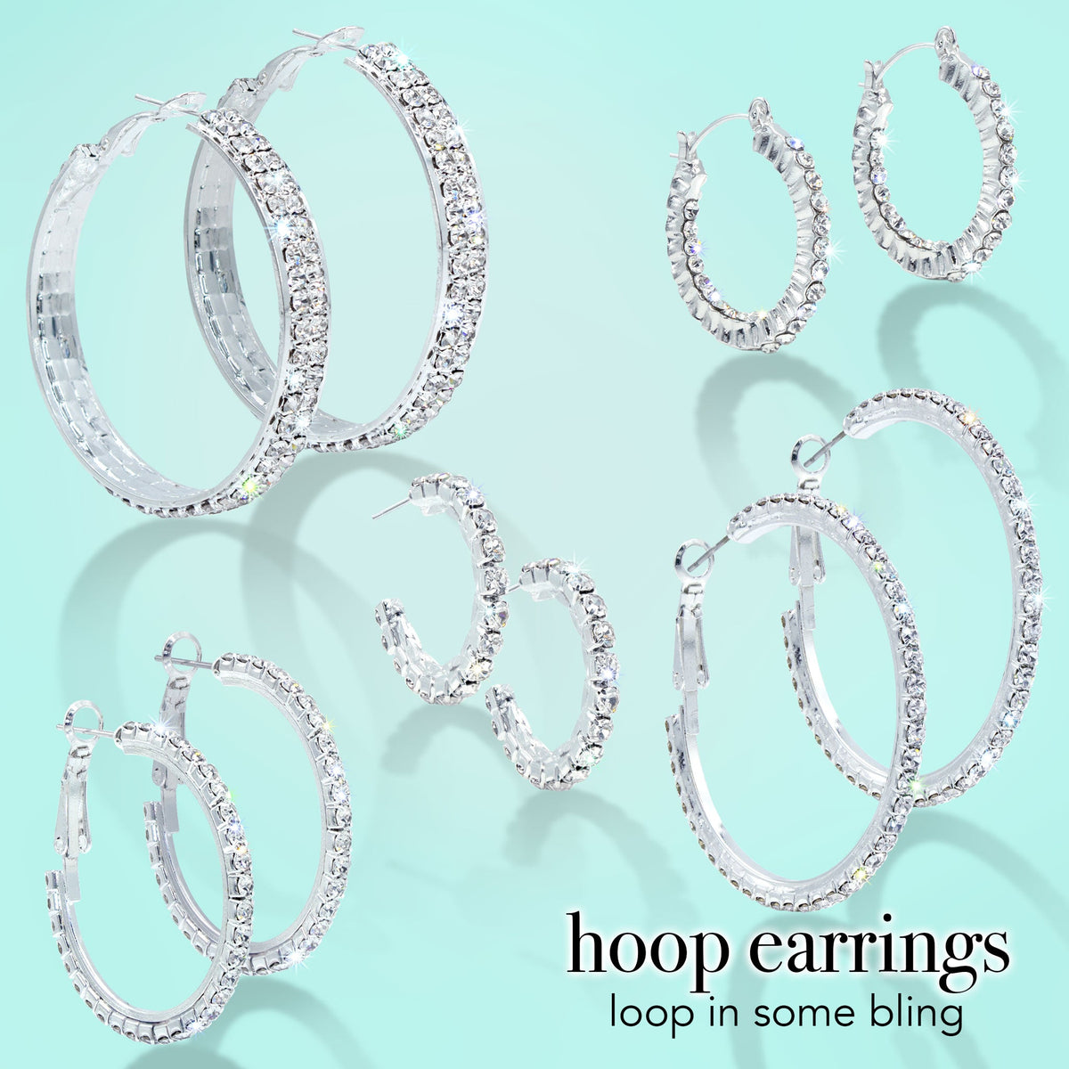 Dance Earrings - Rhinestone Dance Earrings Wholesale - Hoops