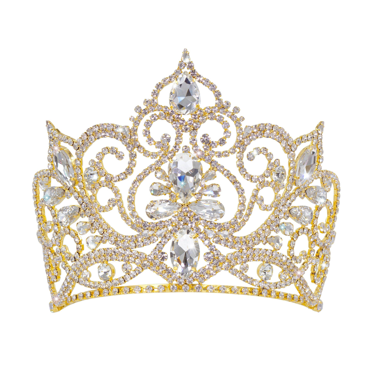 #17355G - Fairy Tale Princess Tiara with Combs - 5.5" (H) Gold