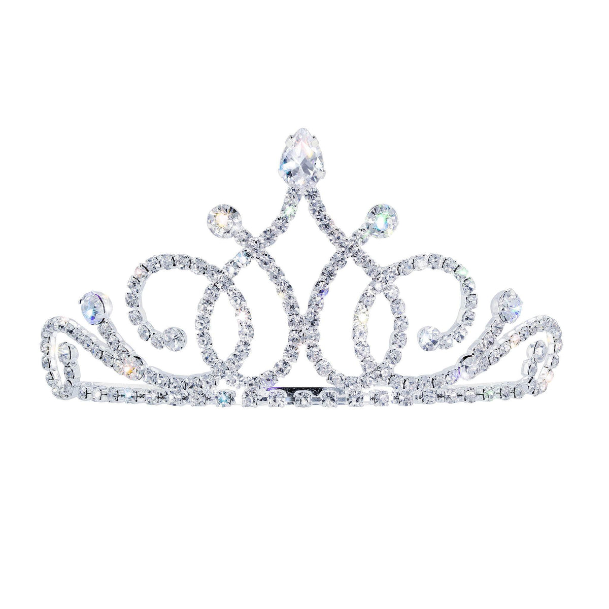 #17617 Delphine Tiara with Combs - 2 5/8" Tall