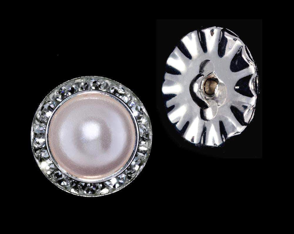 18mm Rhinestone Pearl Bridal Button